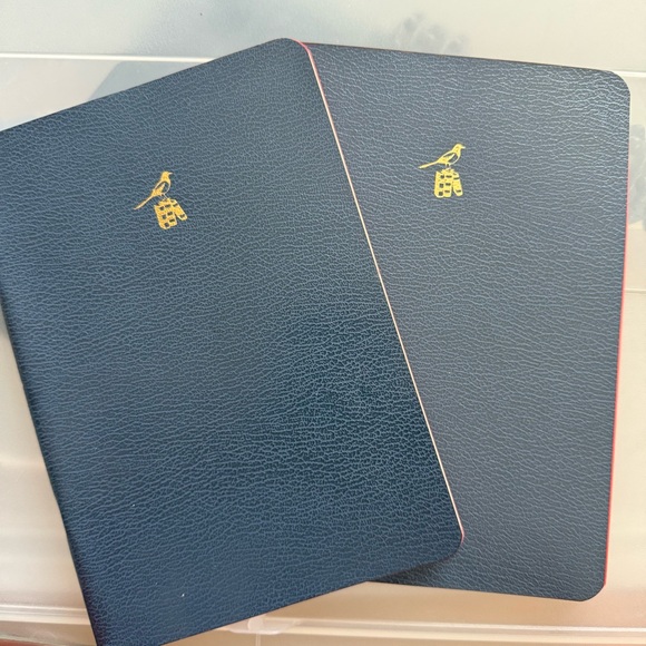 Source Unknown | Office | Elegant Blue Notebooks With Gold Bird Design ...